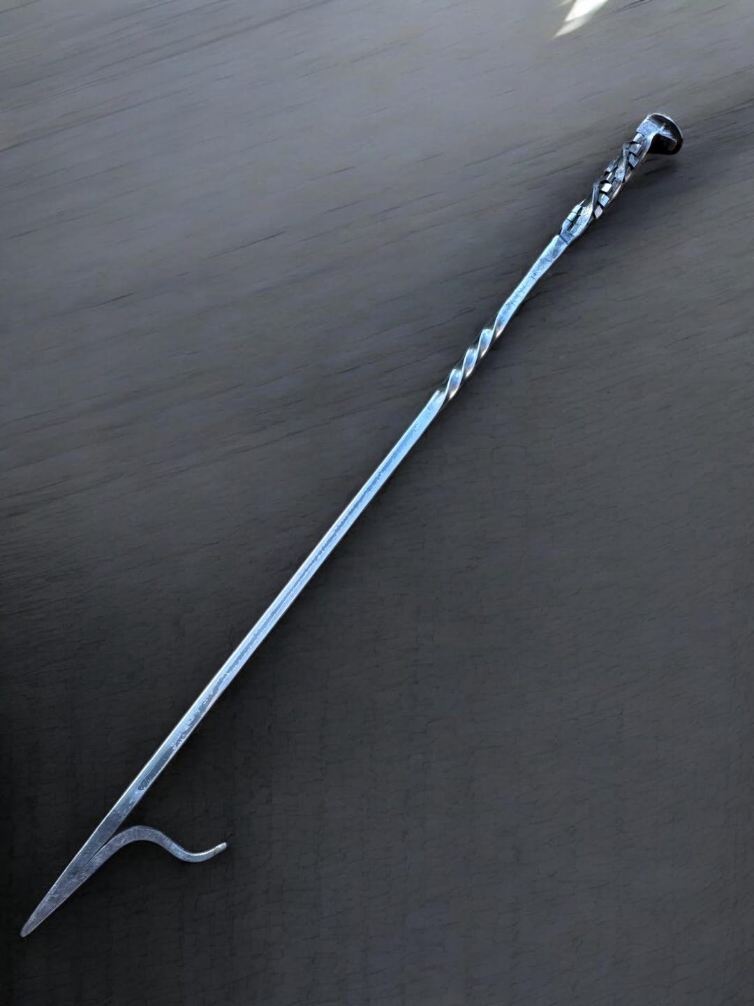 Hand‑forged Railroad Spike Fire Poker – 29.5″ Fire Pit & Fireplace Tool ...