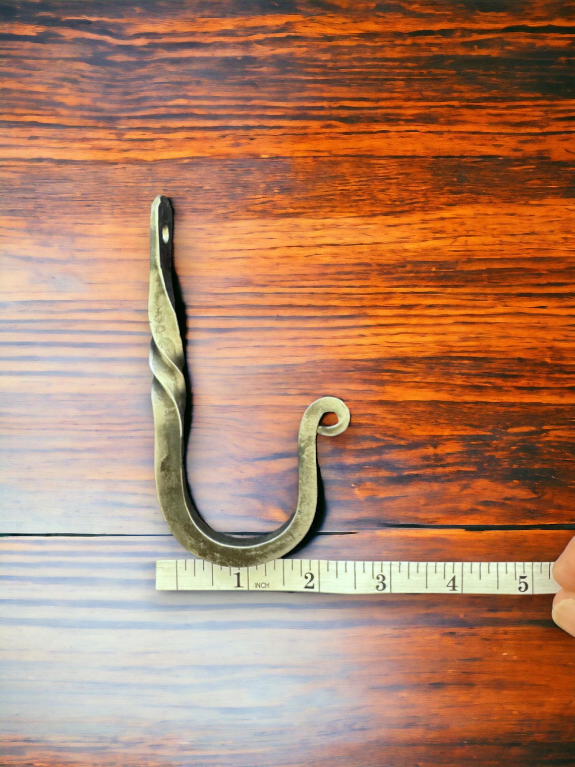 Hand-forged Iron Wall Hook, Rustic Blacksmith Metal Hook, Heavy Duty ...