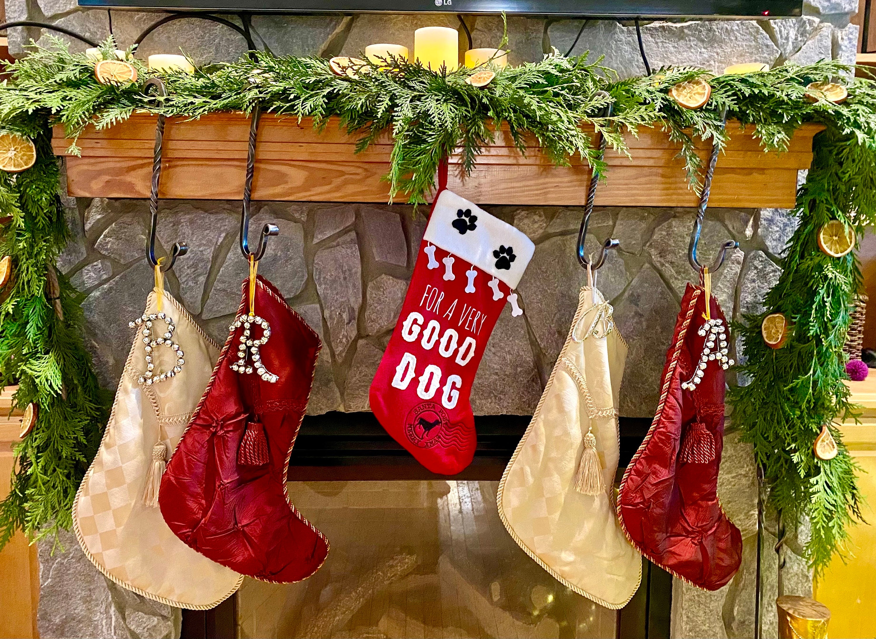 Christmas Stocking Holder for Mantel – Hand Forged Iron Hook, Heavy ...