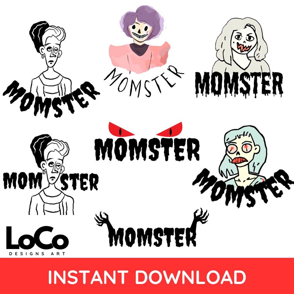 Momster Design Bundle, Momster SVG, Momster SVG Bundle, Momster Clip ...