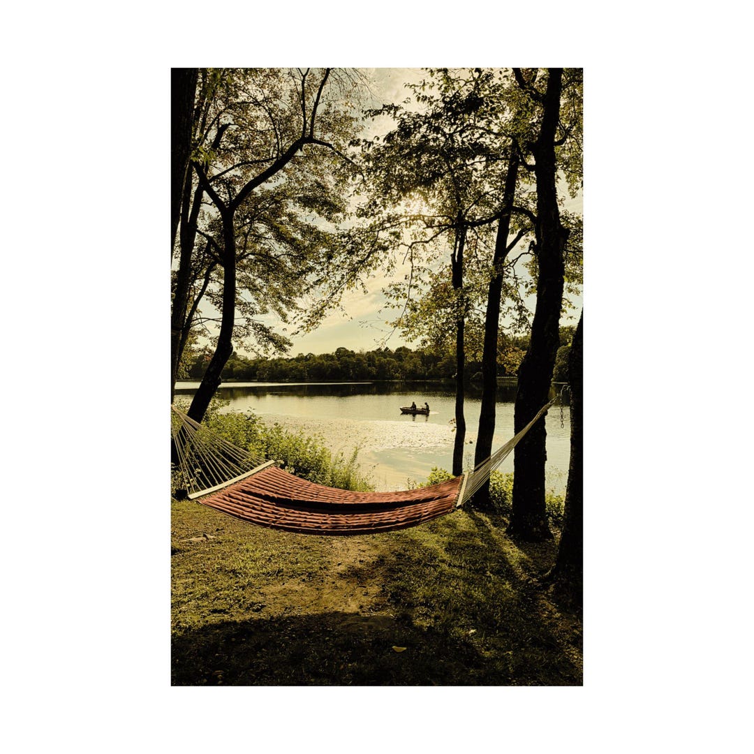 Serene Nature Poster, Relaxing Wall Art, Hammock Decor, Tranquil ...