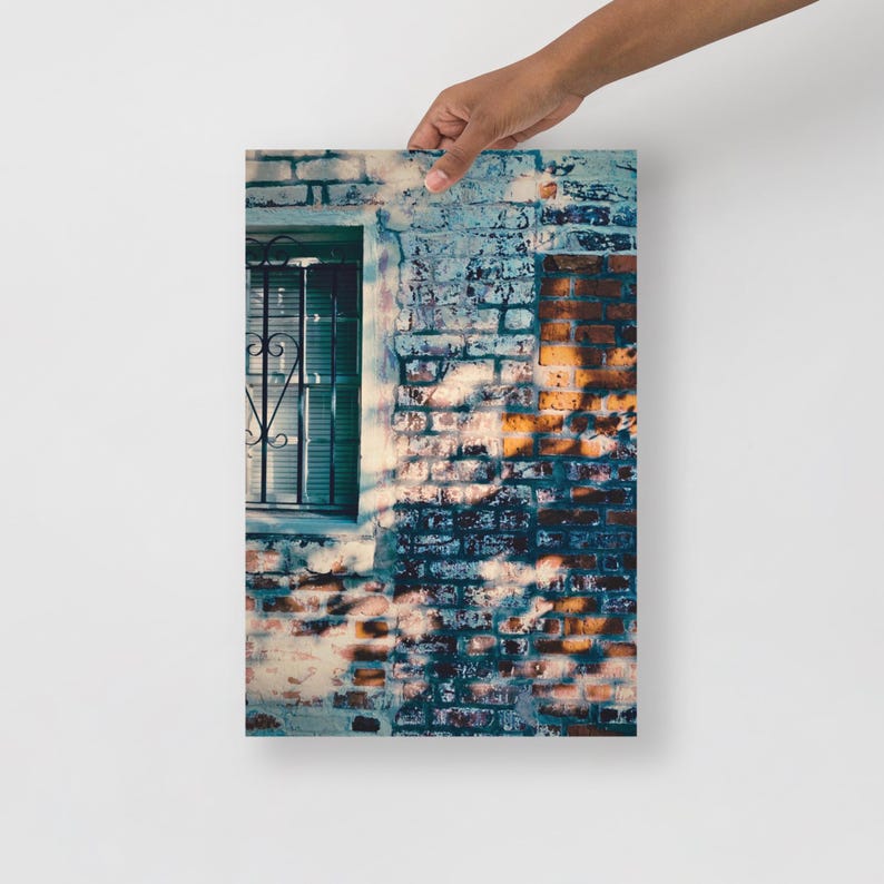 Vintage Brick Wall With Window Photo Print - Rustic Home Decor Art ...