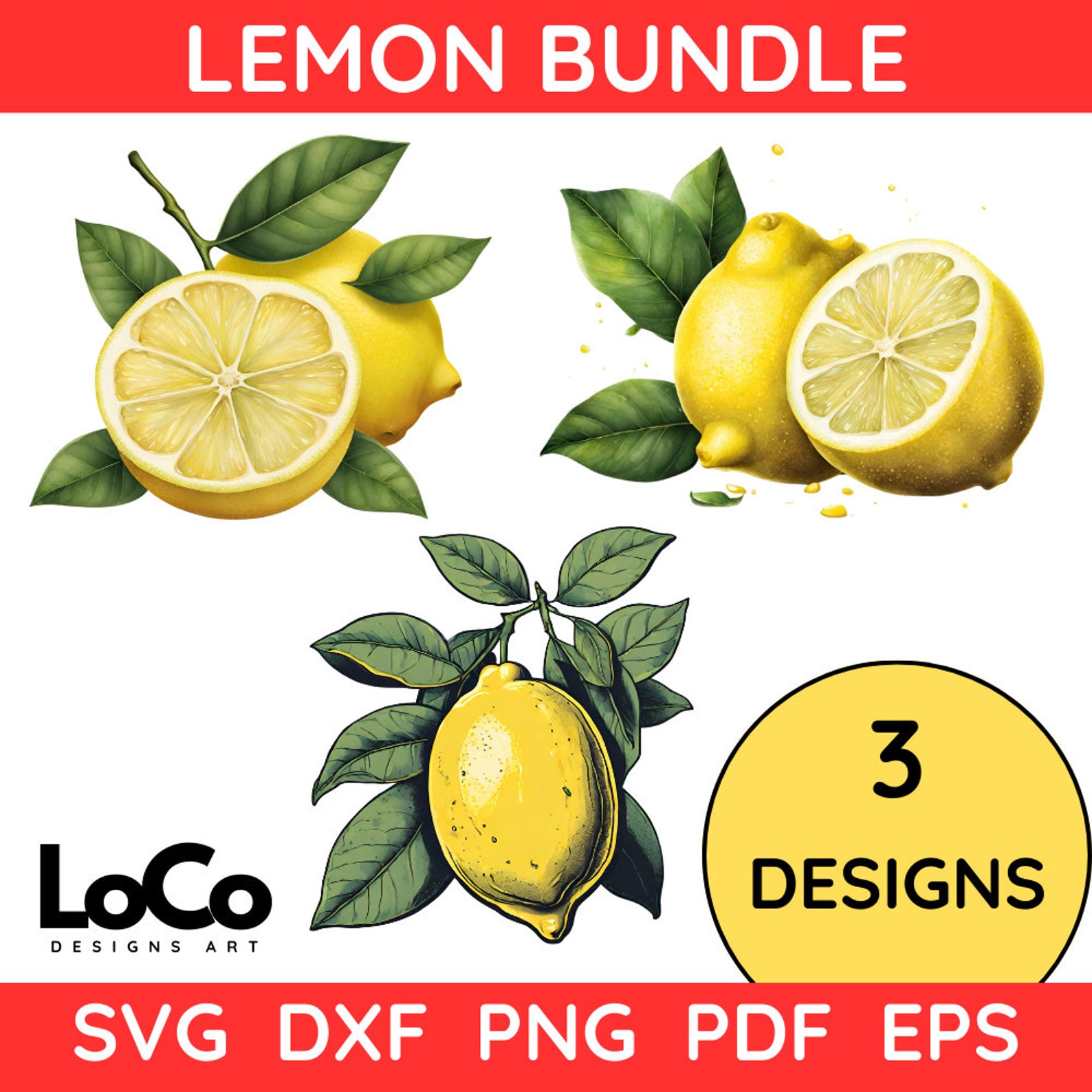 Lemon SVG Bundle, Lemon SVG, Lemon Clip Art, Lemon Designs, Instant ...