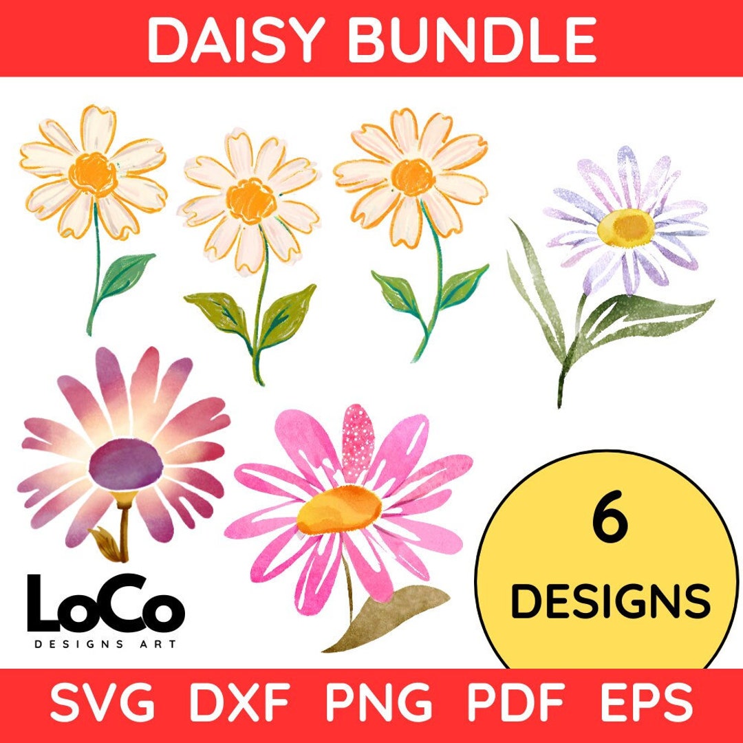 Daisy Design Bundle, Daisy SVG, Daisy Clipart, Daisy Designs - Instant ...