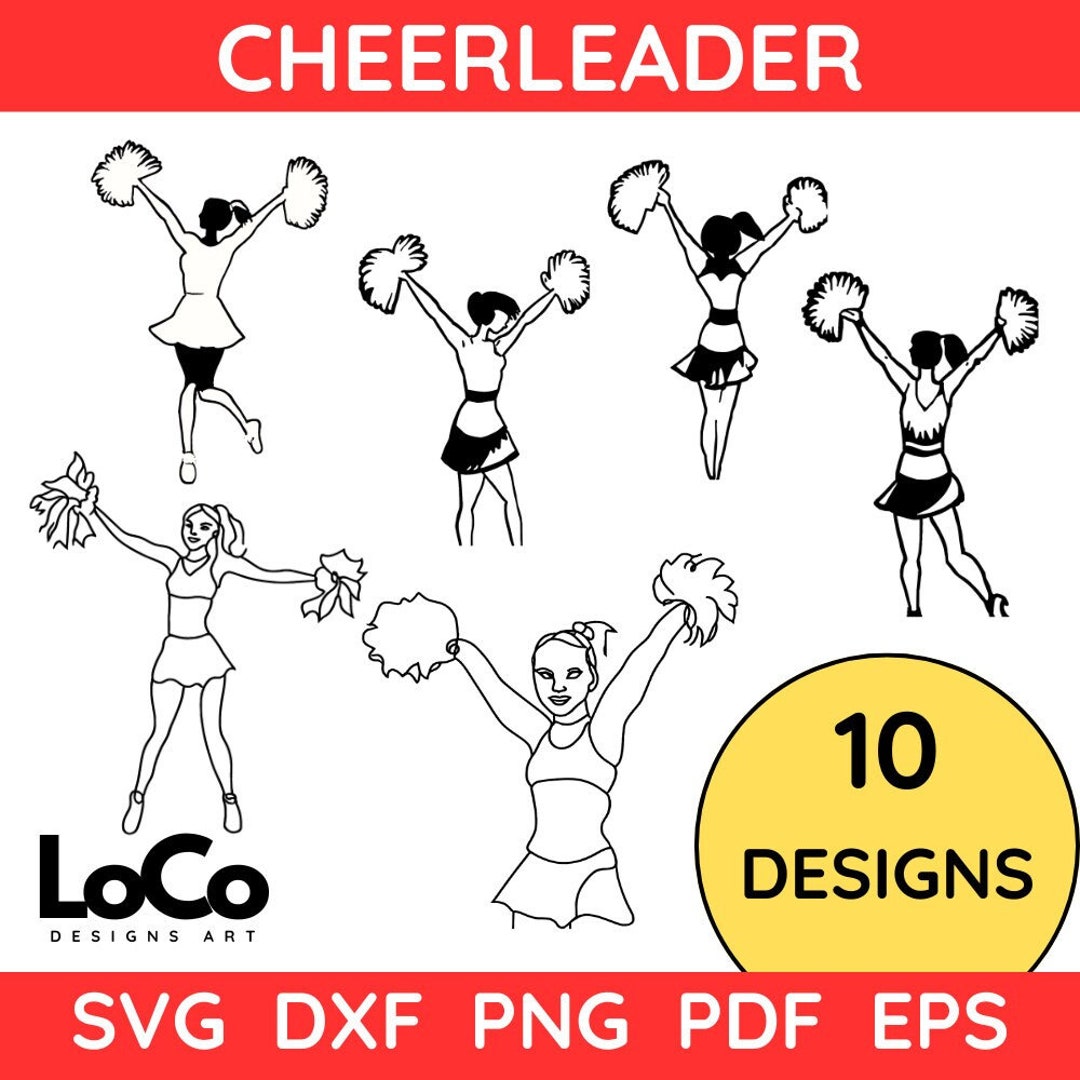 Cheerleader Designs, Cheerleader SVG, Cheerleader Bundle, Cheerleader ...