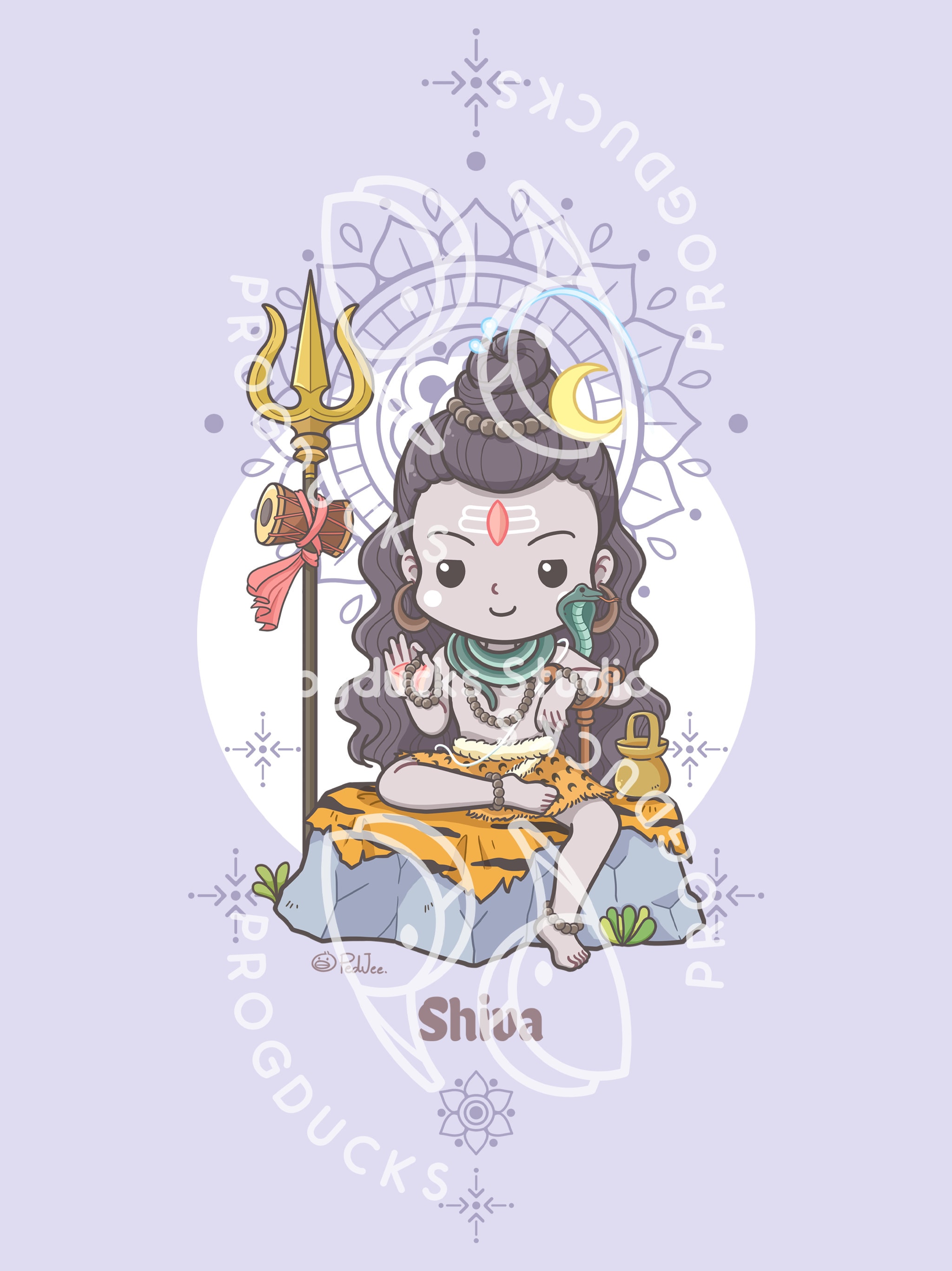 Cute Hindu Gods Wallpaper | Chibi Shiva | Cute Digital Wallpaper | 5 ...
