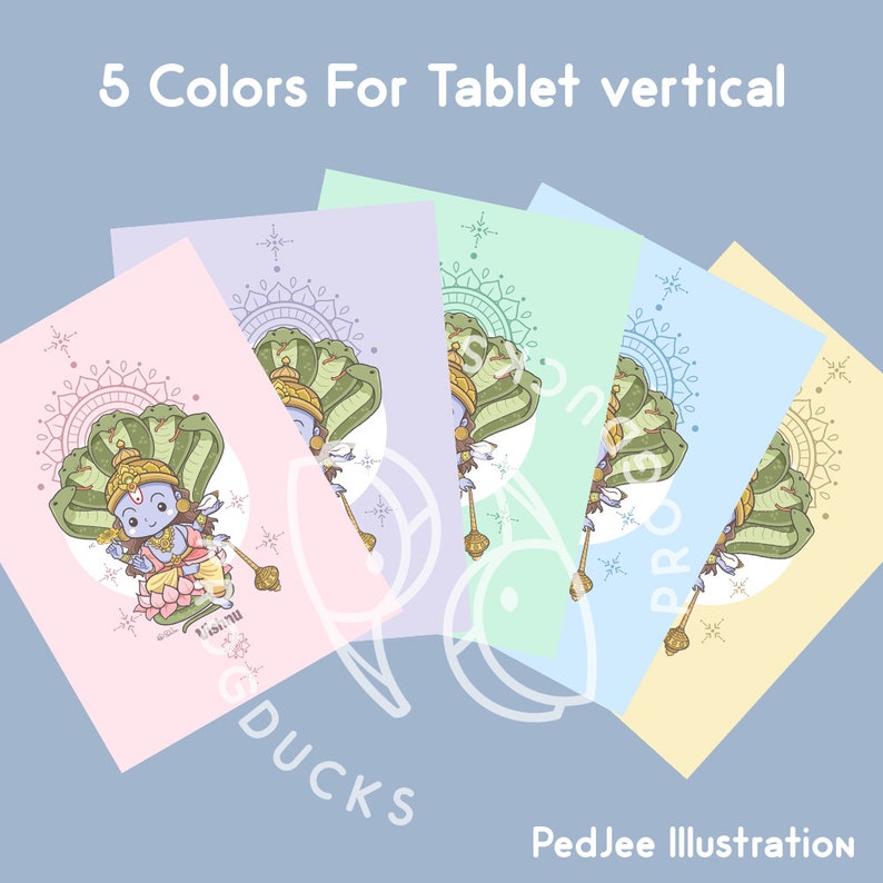 Cute Hindu Gods Wallpaper | Chibi Vishnu | Cute Digital Wallpaper | 5 ...