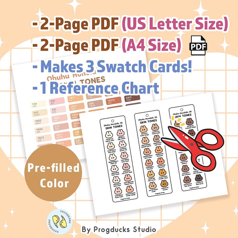 Ohuhu Honolulu 36 Skin Tones Swatch Card | Alcohol Markers Chromatic ...