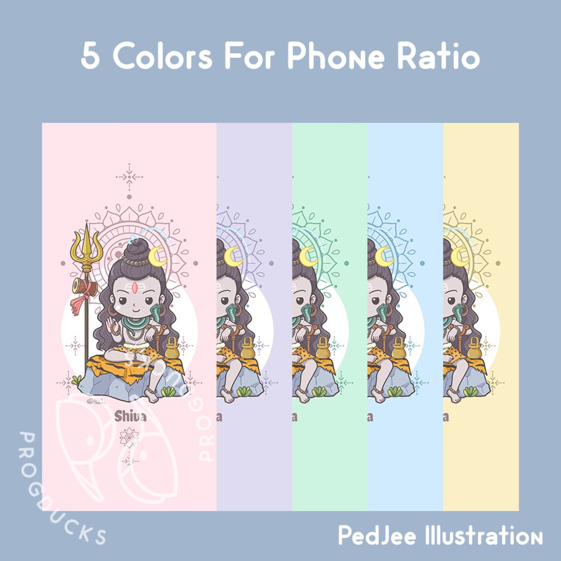 Cute Hindu Gods Wallpaper | Chibi Shiva | Cute Digital Wallpaper | 5 ...