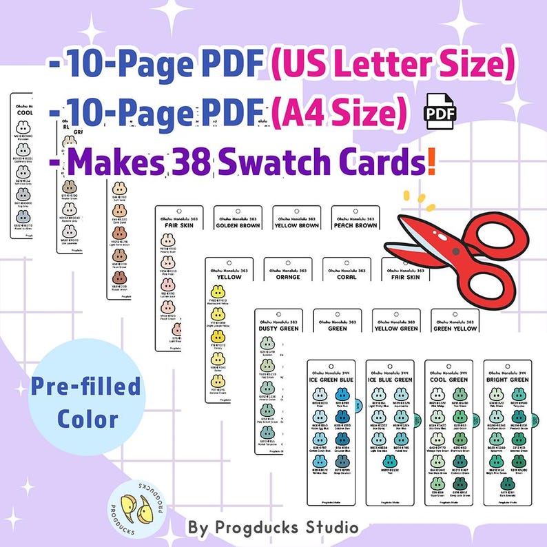 Ohuhu Honolulu 344 Swatch Card | Alcohol Markers Chromatic Color Chart ...