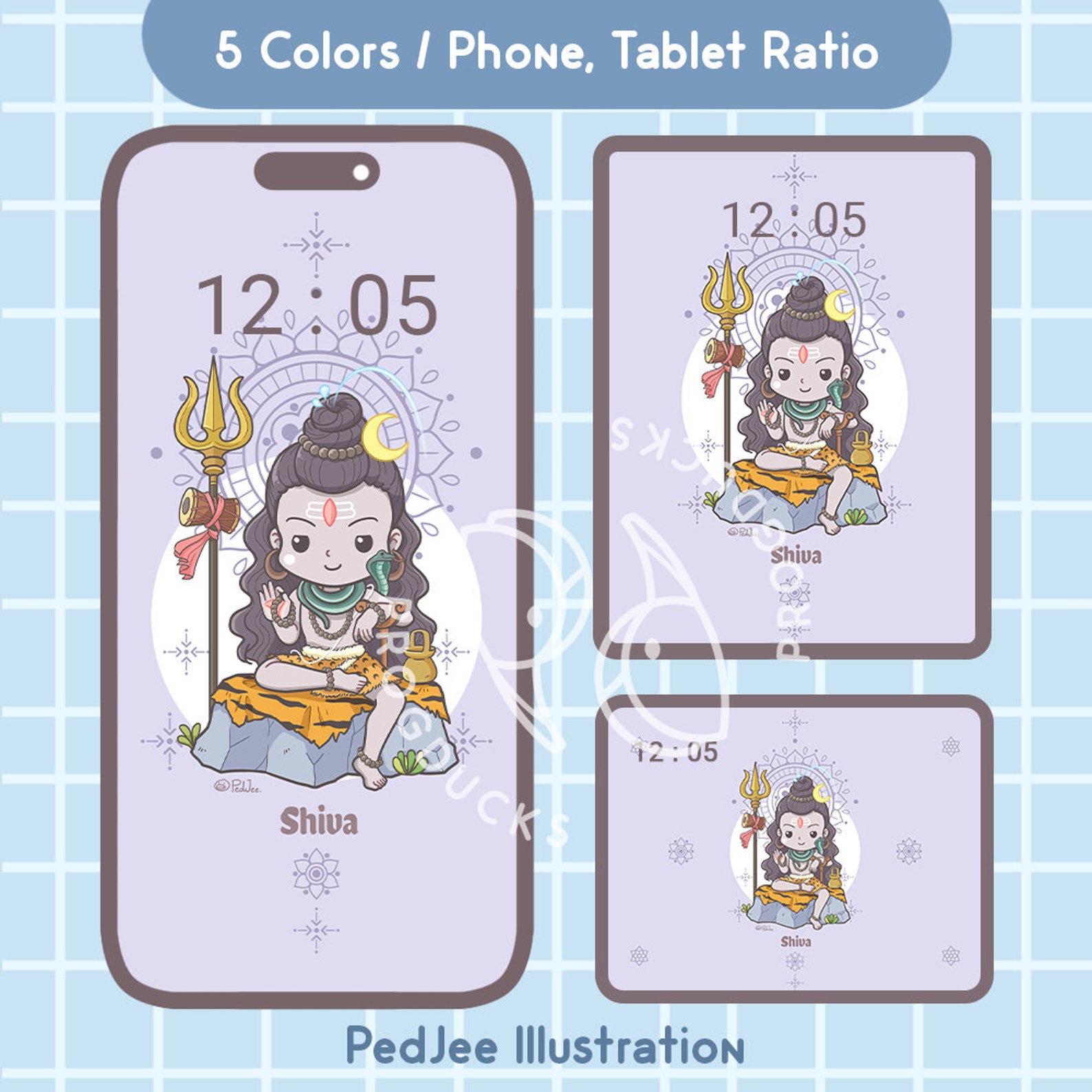 Cute Hindu Gods Wallpaper | Chibi Shiva | Cute Digital Wallpaper | 5 ...