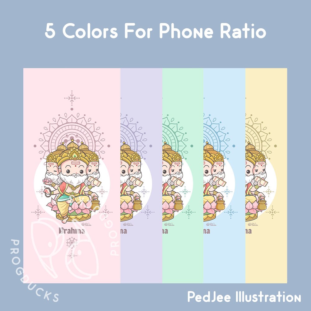 Chibi Brahma Wallpaper | Hindu Gods Phone & Tablet (digital Download ...