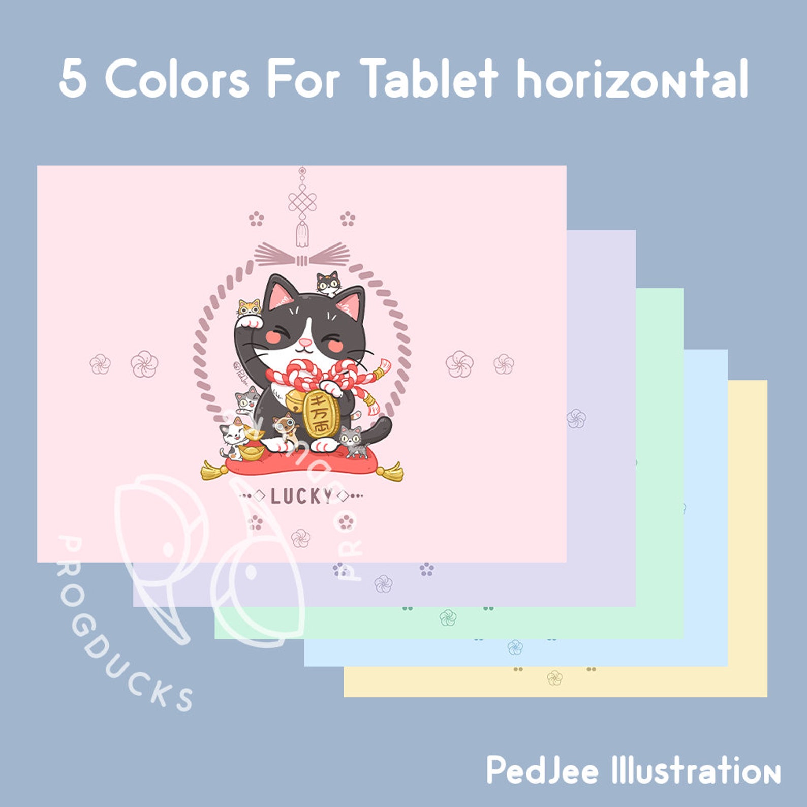 Lucky Cat Maneki Neko | Wallpaper Pastel Cat God PNG (digital Download ...