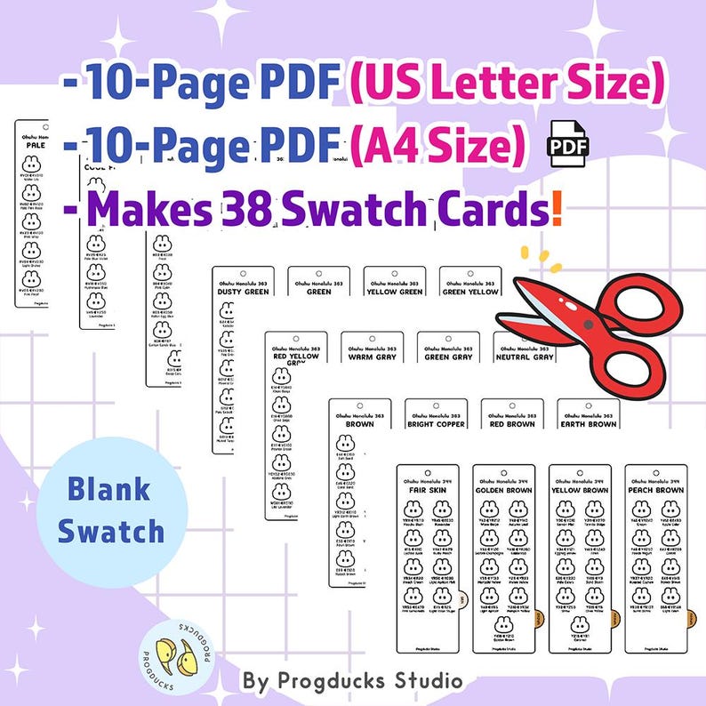 Ohuhu Honolulu 344 Swatch Card | Alcohol Markers Chromatic Color Chart ...