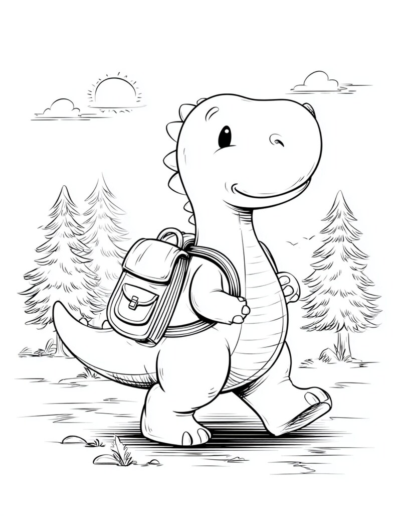 Dinosaur Adventures Coloring Book - 20 Fun Pages for Kids Ages 4-8 - Etsy