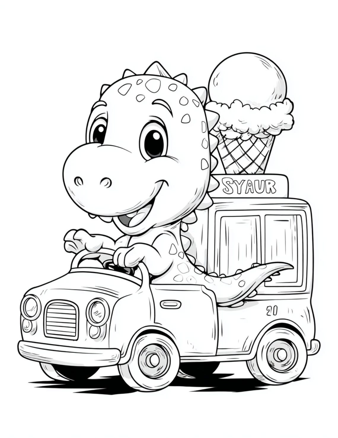 Dinosaur Adventures Coloring Book - 20 Fun Pages for Kids Ages 4-8 - Etsy