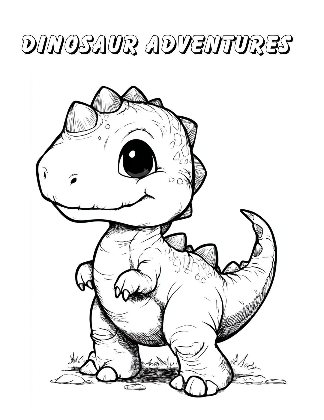 Dinosaur Adventures Coloring Book - 20 Fun Pages for Kids Ages 4-8 - Etsy