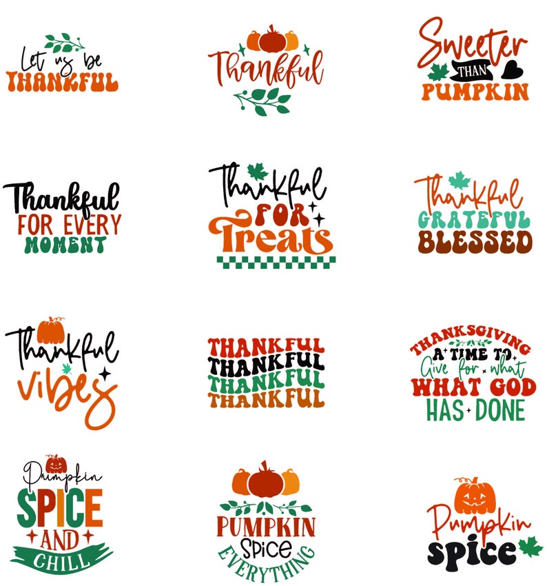 Thanksgiving Fall SVG PNG Bundle With Funny, Sarcastic, Cute Quotes and ...