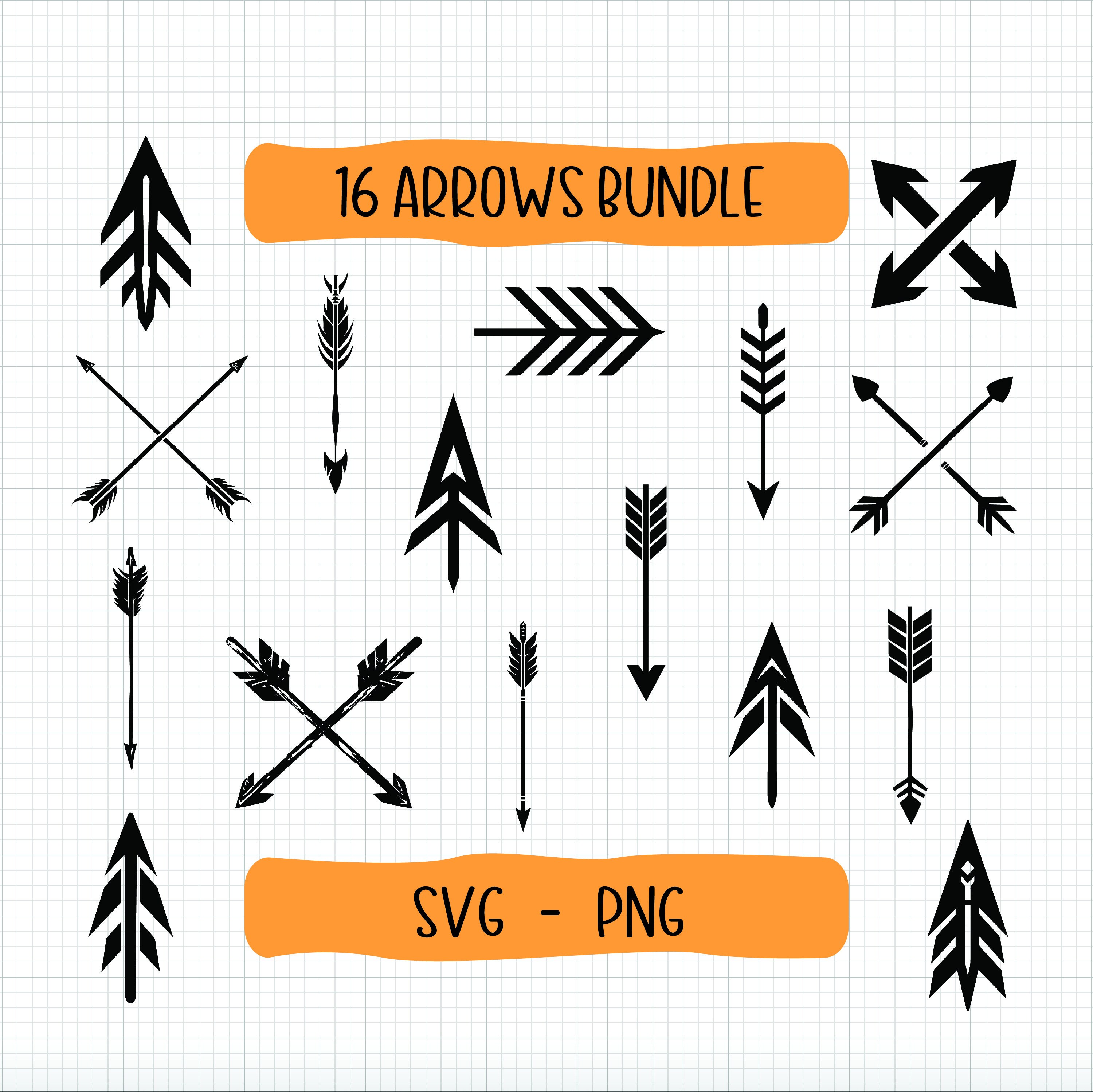 16 Arrows SVG Bundle! Arrowhead Svg, Arrow Png, Arrow Clipart, Arrow ...