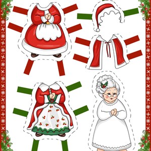 Christmas Paper Dolls With Santa, Mrs. Claus and BONUS Elf! Fun ...