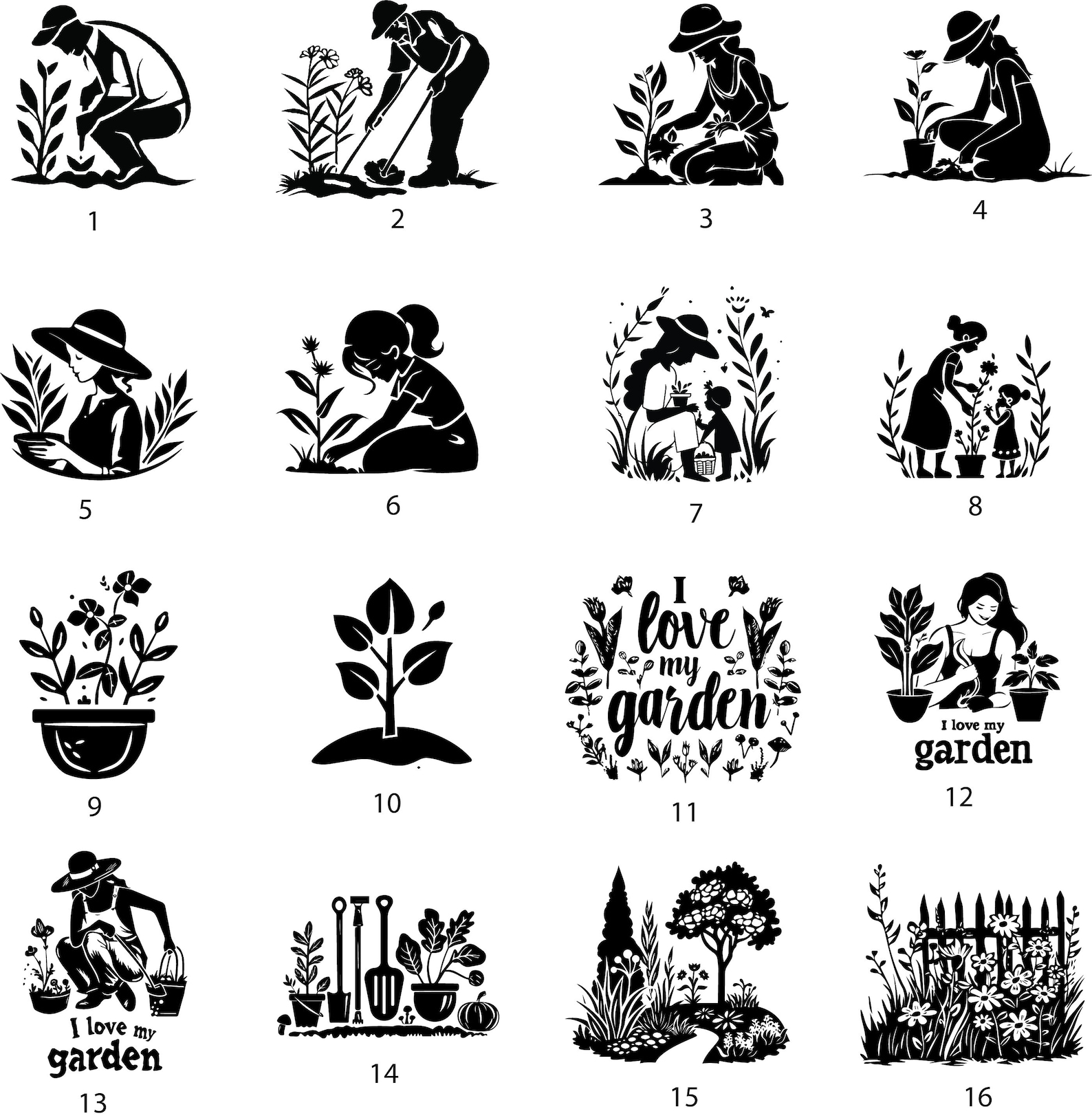 Gardening SVG Bundle! 16 Gardening Digital Download Images, Plant Lover ...