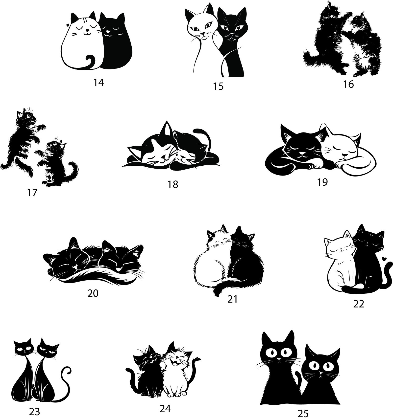 2 Cats SVG Bundle! 25 Digital Download PNG, SVG, Cat Lover Svg, Cat ...