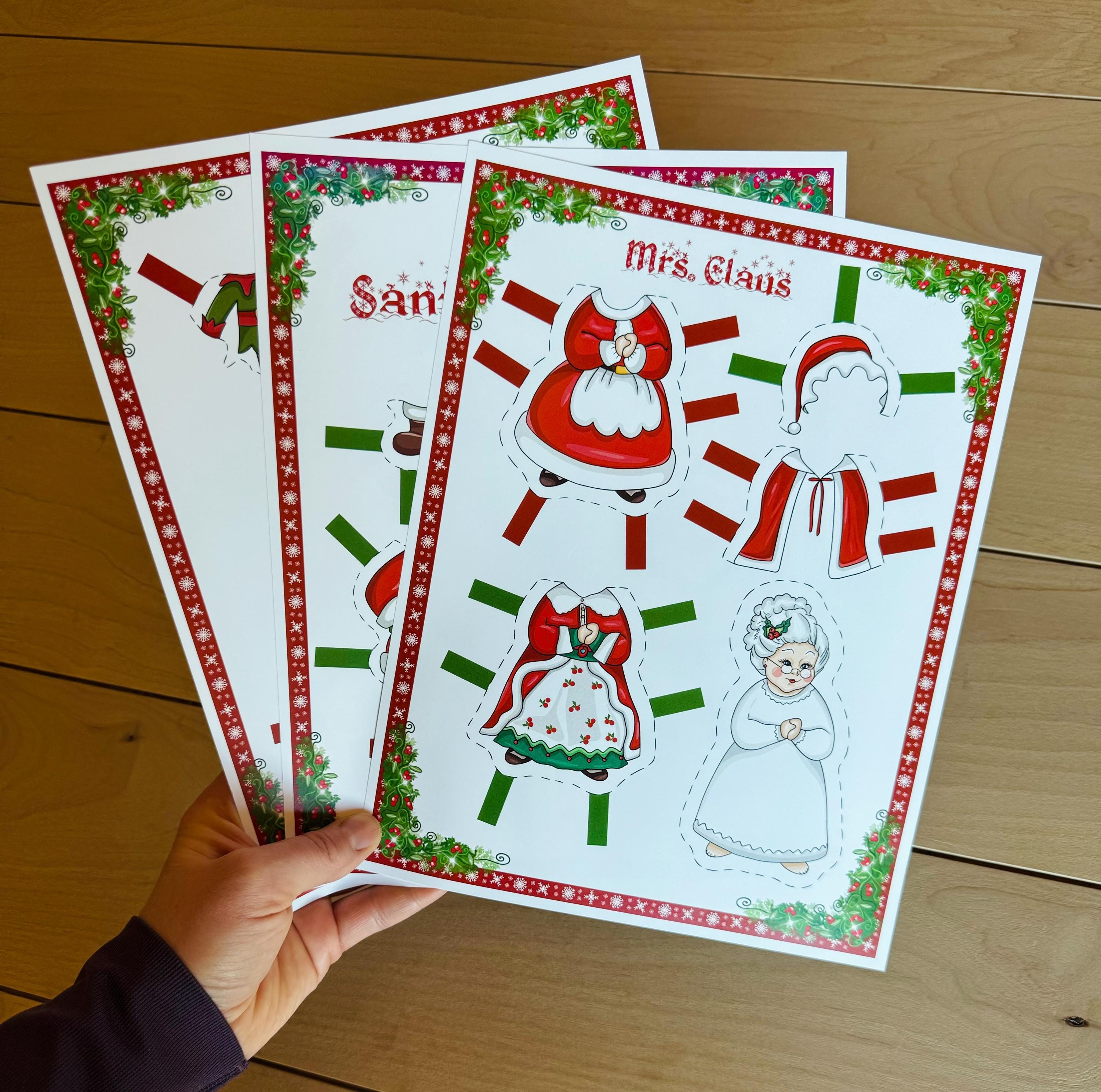 Christmas Paper Dolls With Santa, Mrs. Claus and BONUS Elf! Fun ...