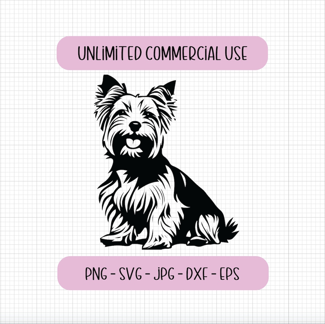 Yorkie SVG, Yorkie PNG, Yorkie DXF, Cute Yorkie Digital Download ...