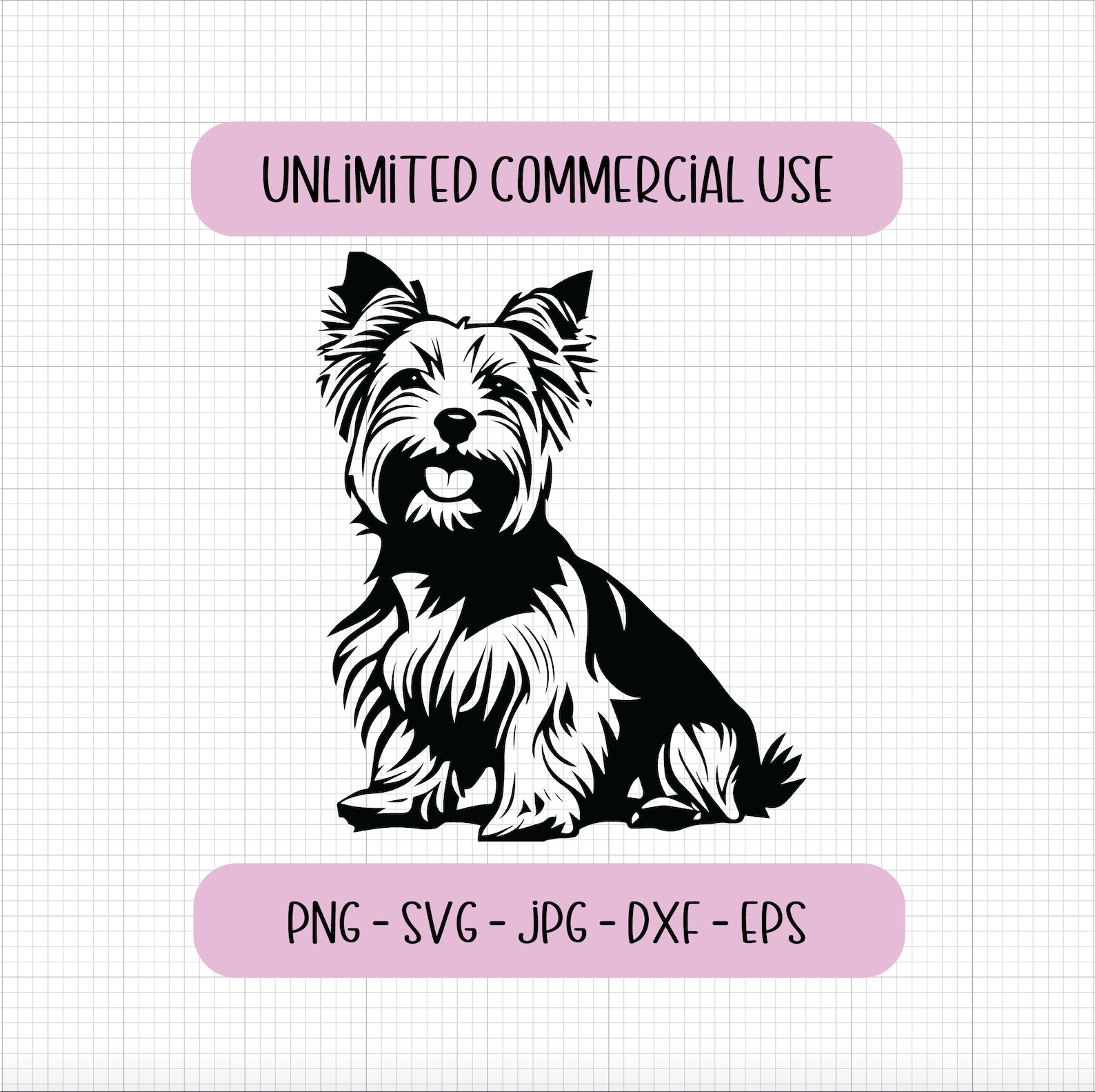 Yorkie SVG, Yorkie PNG, Yorkie DXF, Cute Yorkie Digital Download ...