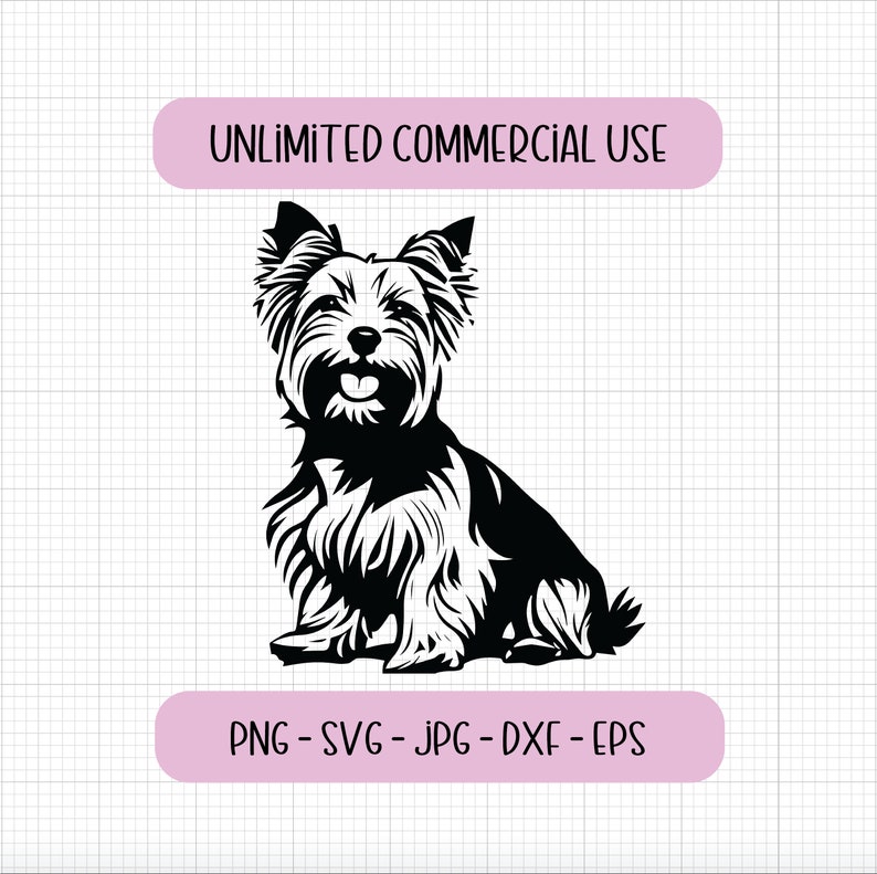 Yorkie SVG, Yorkie PNG, Yorkie DXF, Cute Yorkie Digital Download ...