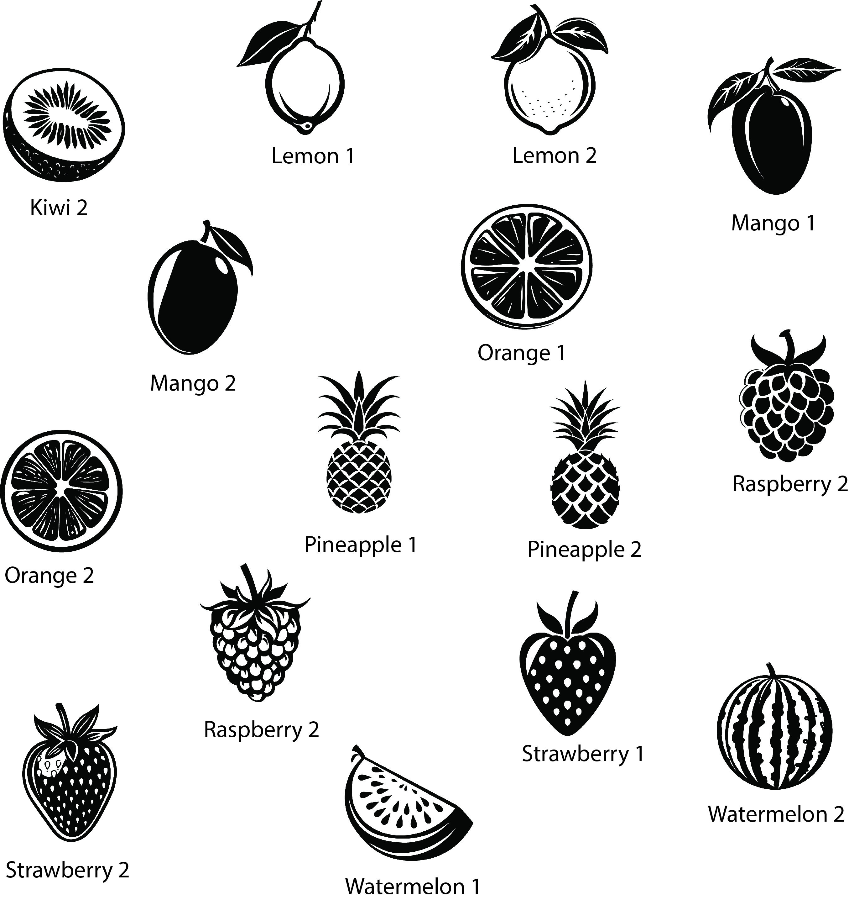 30 Fruits SVG PNG Bundle Fruit Clipart, Fruit Cut Files, Strawberry Png ...