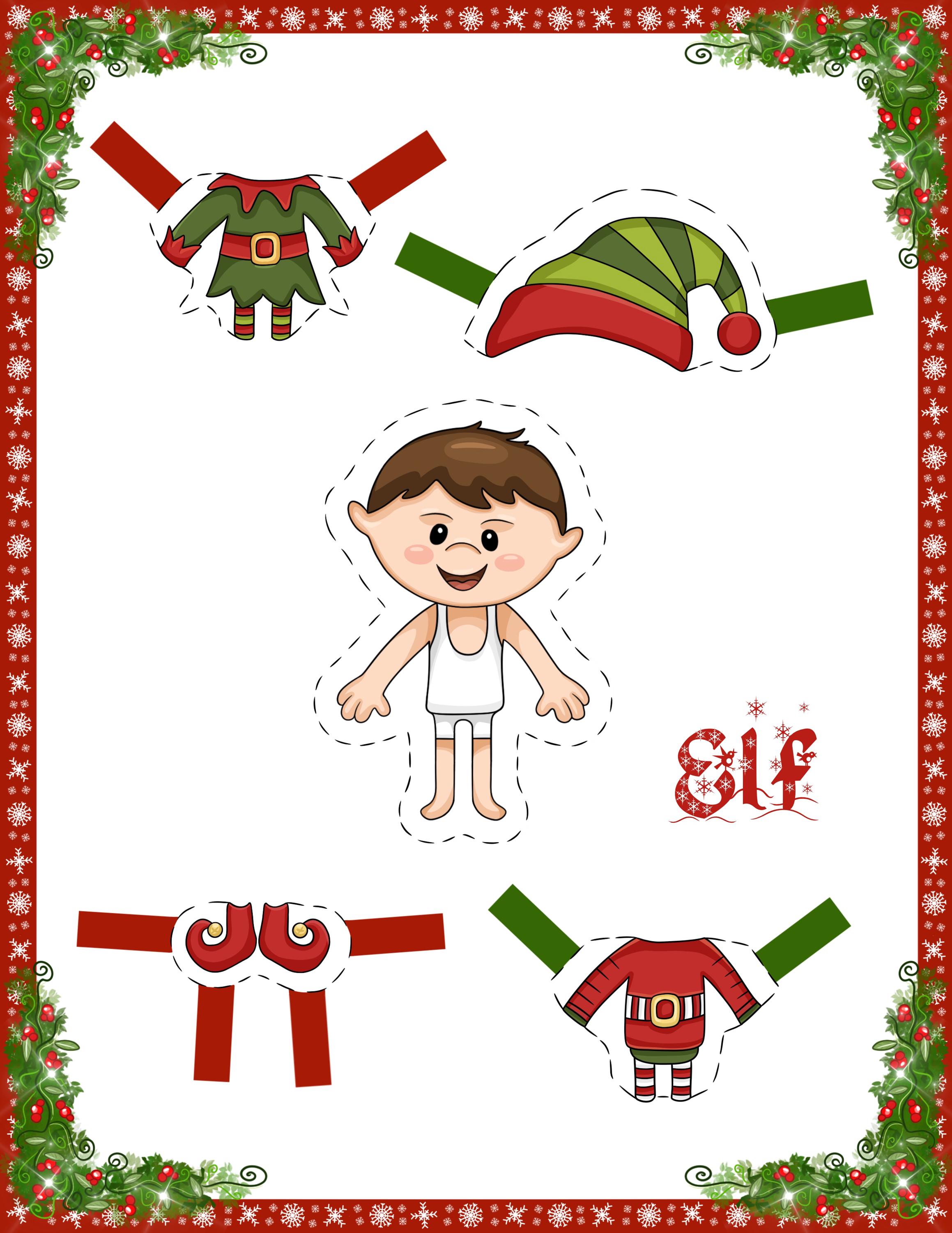 Christmas Paper Dolls With Santa, Mrs. Claus and BONUS Elf! Fun ...