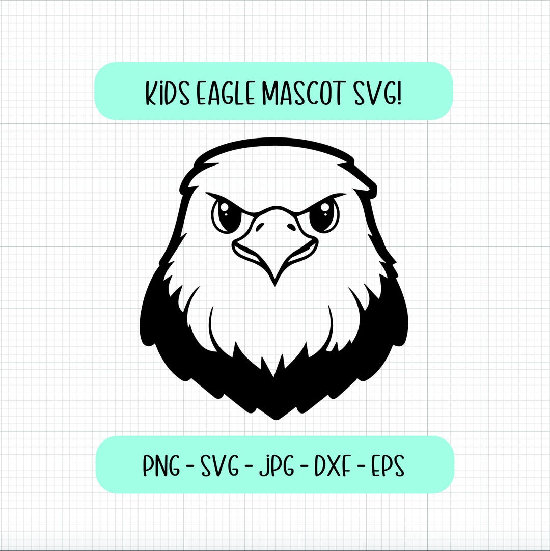 Eagle Mascot SVG for Kids Elementary School! Cute Eagle Svg, Eagle Png ...