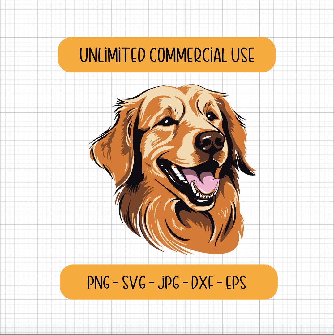 Golden Retriever SVG, Golden Retriever PNG, Colorful Golden, Digital ...