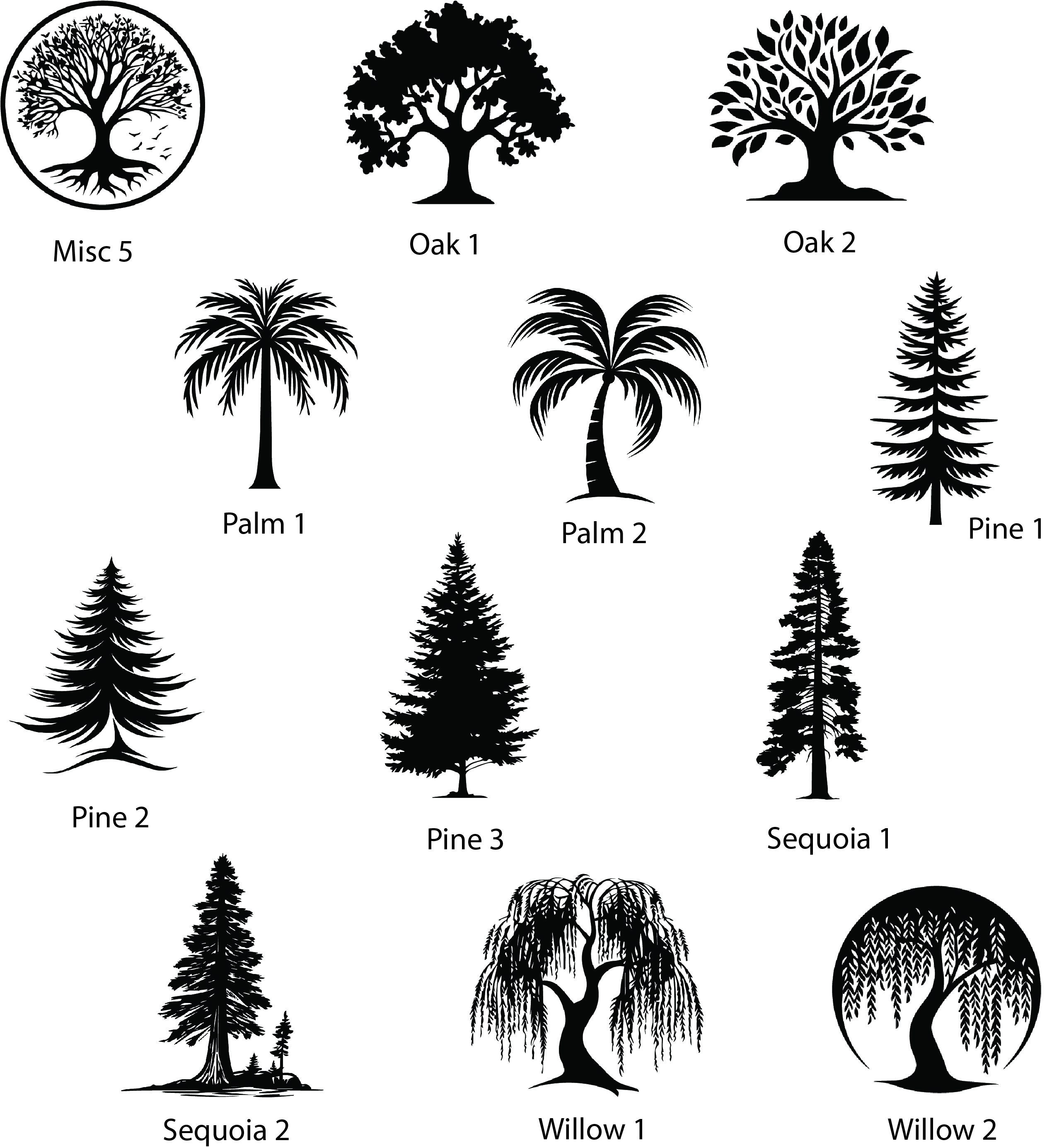 25 Trees SVG Bundle! Pine Tree Svg, Palm Tree Svg, Tree of Life Svg ...