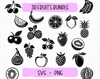 Fruit SVG Bundle,cut File,layered,lemon,cherry,strawberry,orange ...