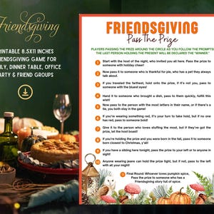 Pass the Prize Game Printable, Prize Left Right Game, Easy Thanksgiving ...