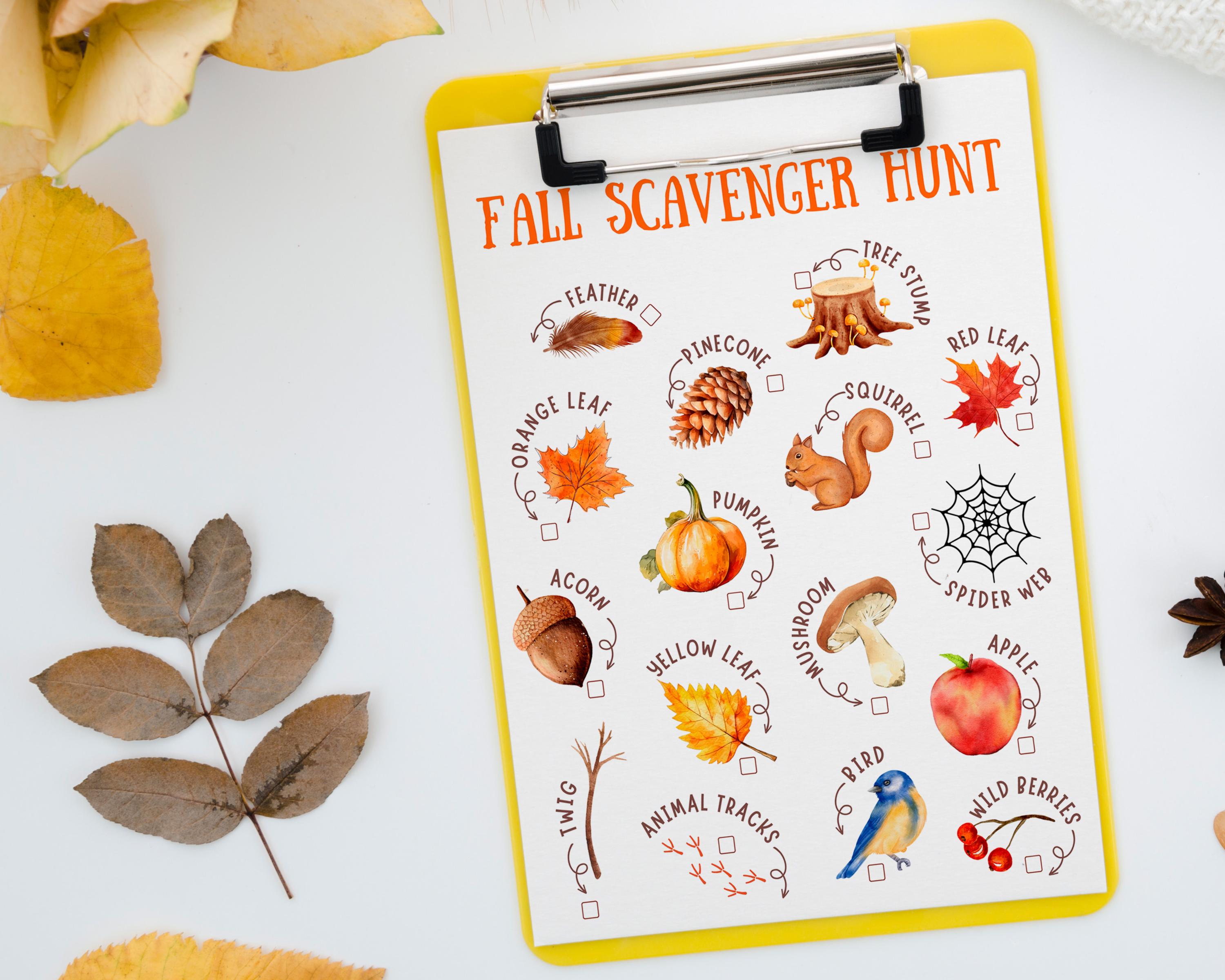 Fall Scavenger Hunt Activity for Kids & Adults Fall Activity Fall for ...