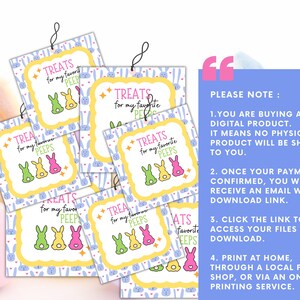 Printable Easter Peeps Treat Tags, Easter Basket Tags, Happy Easter ...