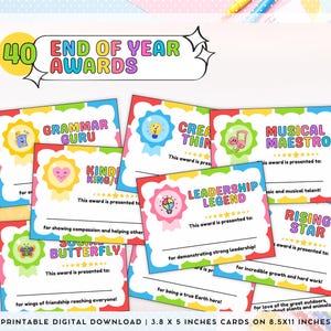 Classroom End of Year Awards, Printable Student Certificates, Printable ...