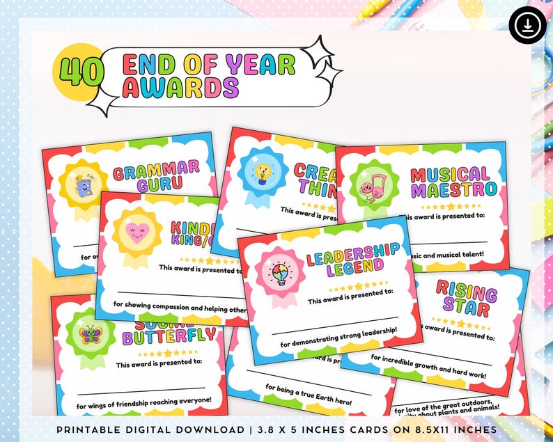 End of Year Student Awards: Printable Classroom Certificates (digital ...