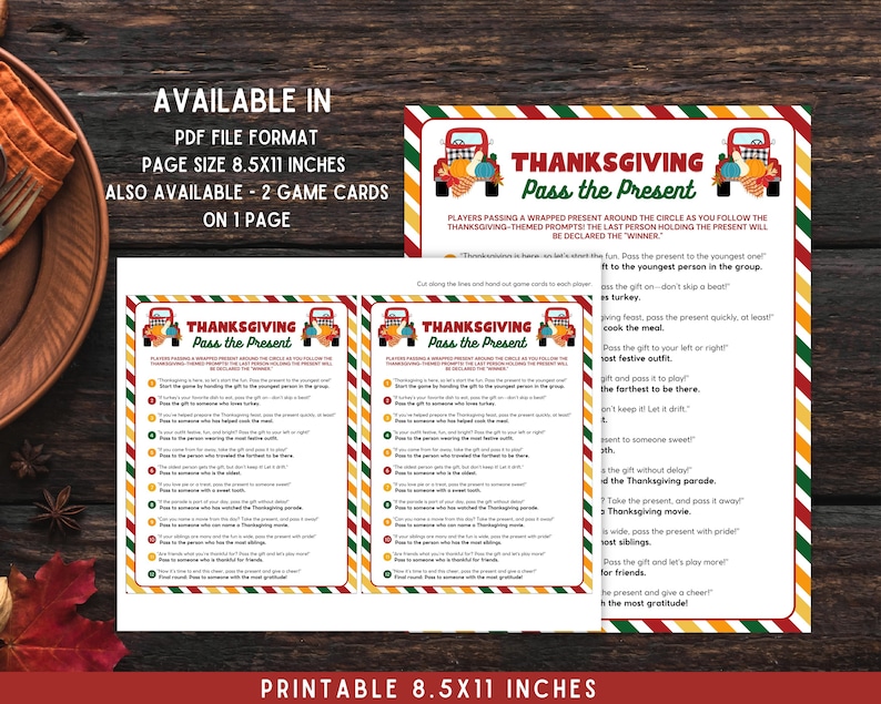 Pass the Pumpkin Game Printable, Prize Left Right Game, Easy ...