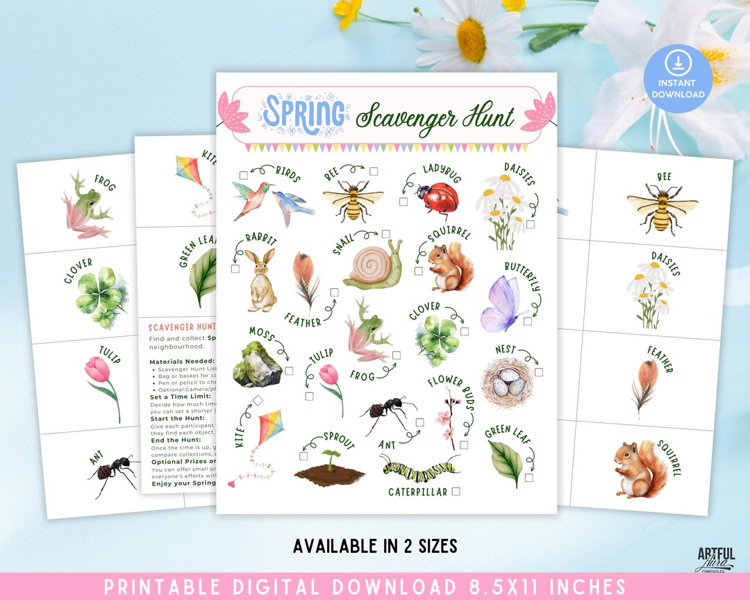 Spring Scavenger Hunt for Kids - Springtime Nature Hunt - Classroom ...