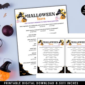 Printable Halloween Trivia Game for Kids and Adults, 10 Halloween ...
