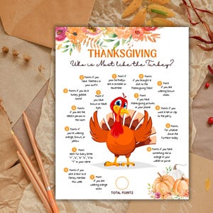 Family & Friends Thanksgiving Game, Dinner Table Game, Office Party ...