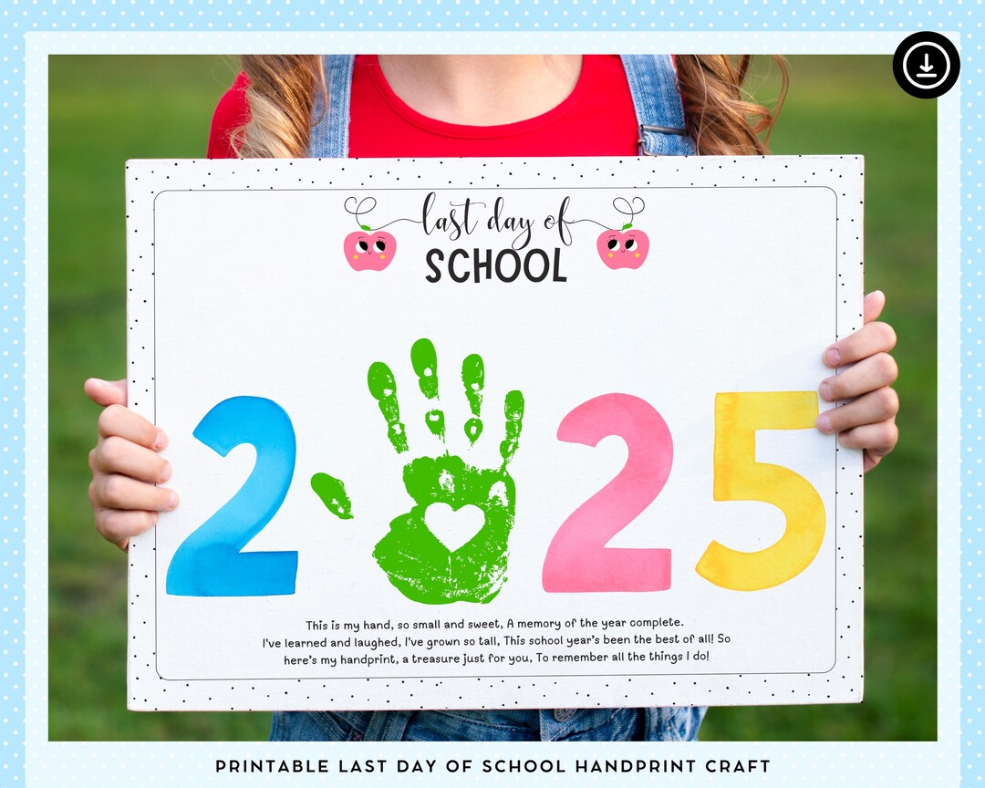 Preschool Handprint Graduation Handprint Poem, DIY Printable Memory Art ...