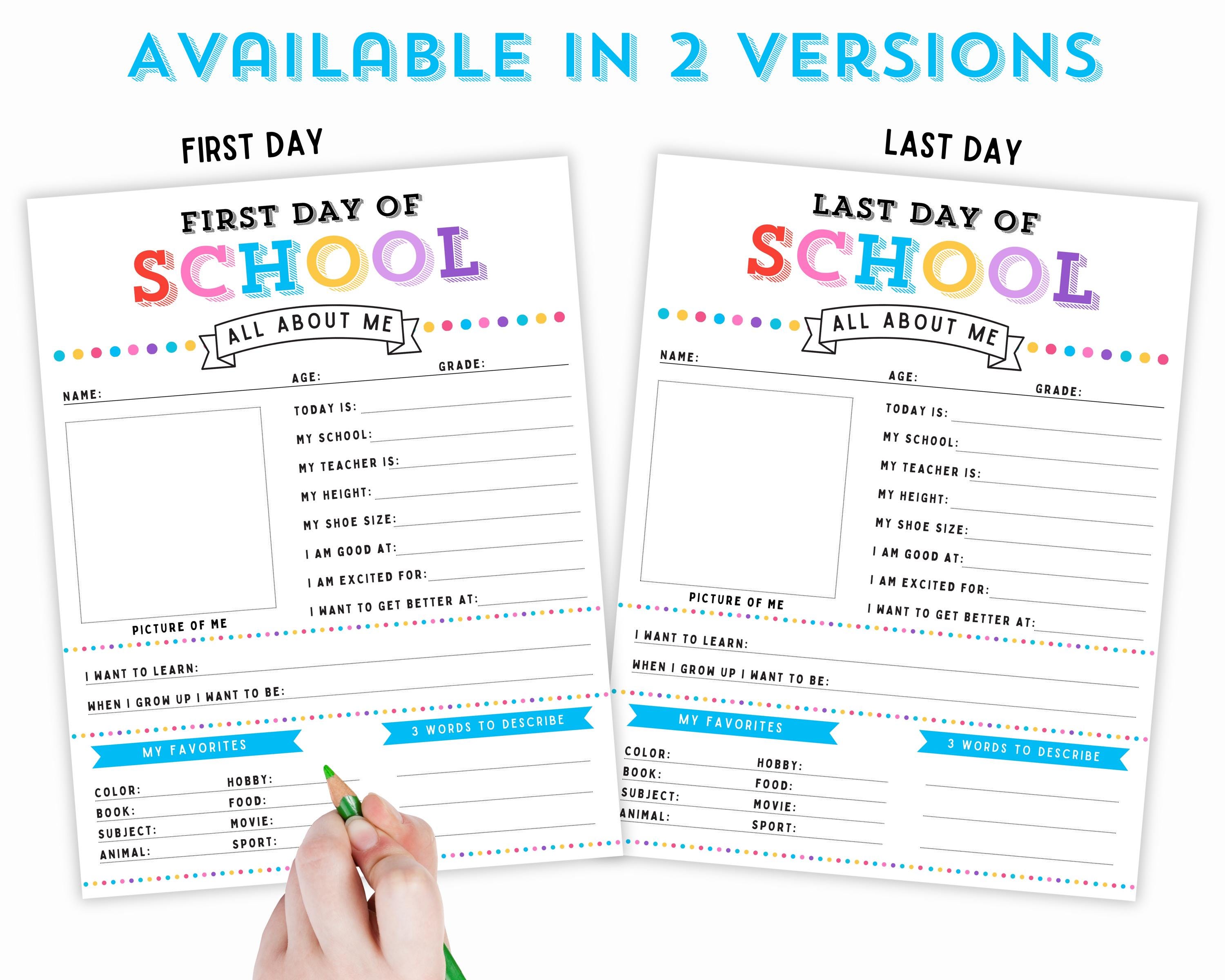All About Me Popular Printables First Day of School Interview Back to ...