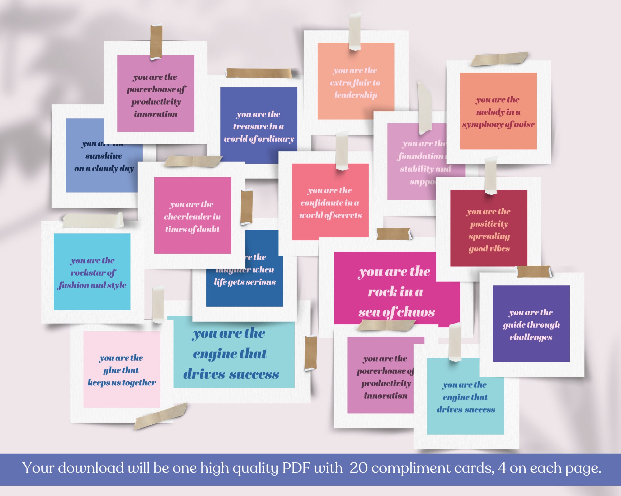 20 Mini Encouragement Card for Cubicle Decor, Words With Friends ...