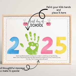 First Day of School Handprint Art: Keepsake Craft (digital Download ...