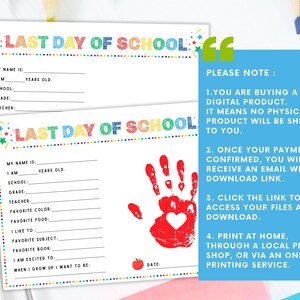 Last Day of School Handprint Art: DIY Graduation Keepsake (digital ...